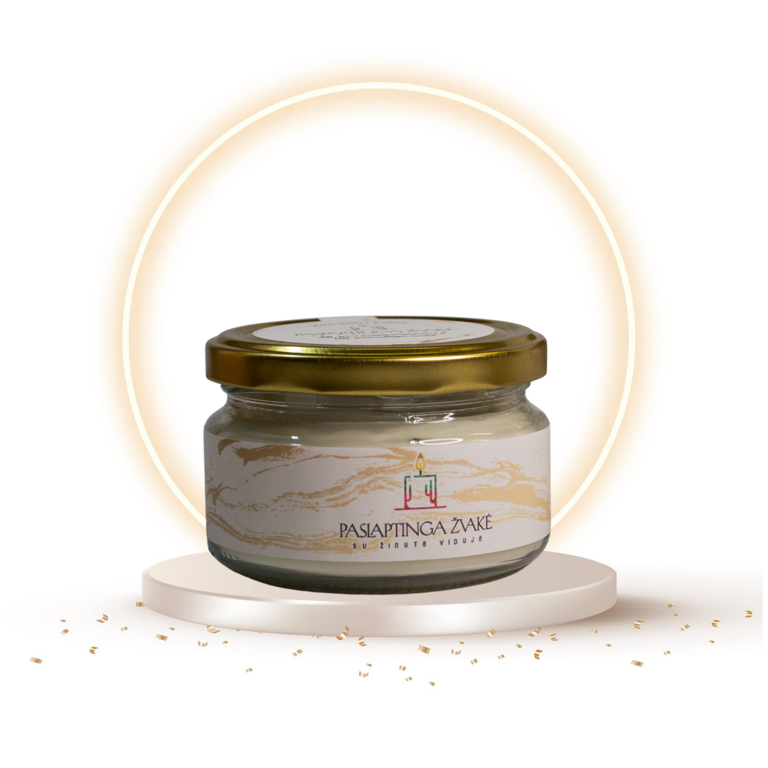 Paslaptinga Žvakė 250ml su jūsų norimu tekstu viduje - Paslaptinga Žvakė